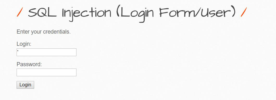 Sql Injection Login Formuser · Teckk2